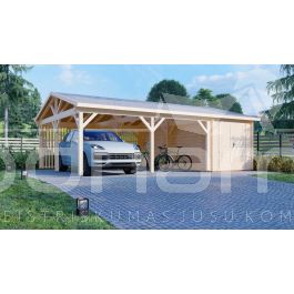 Stoginė automobiliui su mediniu sandėliuku|Sodnamis.lt